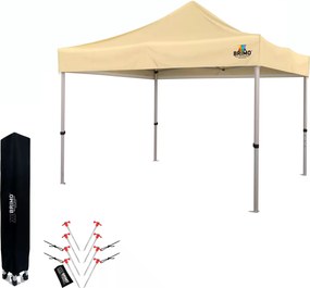 BRIMO Nůžkový párty stan EXCLUSIVE ALU 3x3 m bez stěn béžový