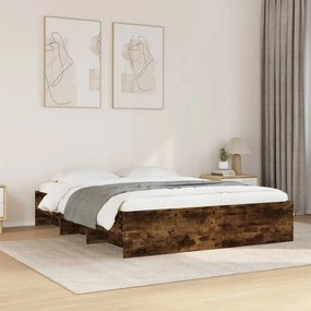 Rám postele bez matrace kouřový dub 150x200 cm kompozitní dřevo 3295650
