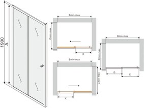 MEXEN APIA sprchové dveře 100x190 cm 5mm, černá-čiré 845-100-000-70-00 - MEXEN