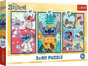 TREFL Puzzle Lilo  Stitch: Svět Stitche / 3x80 dílků / 18 x 27,5 cm /