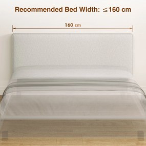 HOMCOM čalouněné plovoucí čelo postele s lněným vzhledem, 160 × 60 cm, krémové