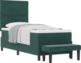 Postel s boxspringem s čelo Tmavě zelená 200 x 80 cm samet 3344543