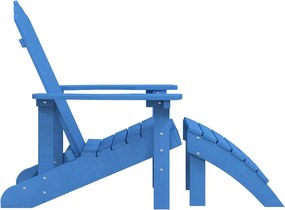 Zahradní křeslo Adirondack s podnožkou HDPE akvamarínové 318648