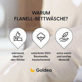 Goldea flanelové povlečení - srdíčka na latte 140 x 200 a 70 x 90 cm