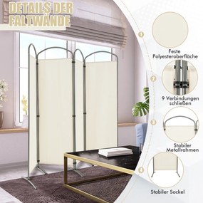 Costway Skládací 4panelový dělicí příčka pro domácnost 221 x 51 x