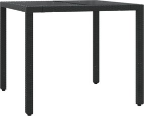 3dílný bistro set s poduškami černý polyratan 3212018