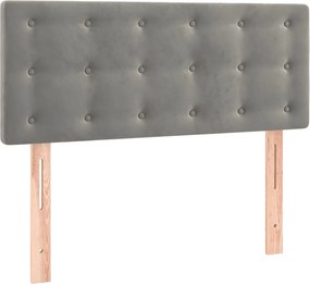 Box spring postel s matrací světle šedá 90x190 cm samet 3141515