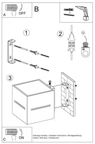 Nástěnné svítidlo Lobo, 1x šedé kovové stínítko