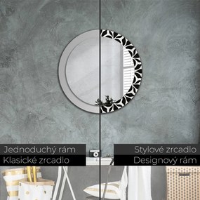 Kulaté dekorativní zrcadlo Černá geometrická ozdoba fi 80 cm