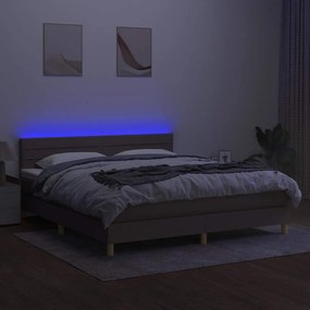 Box spring postel s matrací a LED taupe 160x200 cm textil 3133809