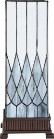 Bílo-šedá stolní lampa Tiffany Paulette - 17*17*43 cm E27/ 1*40W