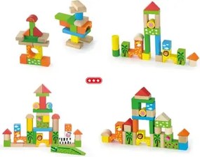VIGA Stavebnice ZOO / 50 ks / dřevo / od 2 let