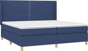 Box spring postel s matrací modrá 200x200 cm textil 3131943