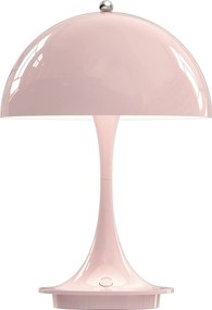 Bezdrátová lampa Panthella s indukčním nabíjením světle růžová