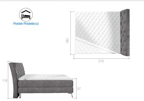 Boxspring AMORE 180/200 (látka Dora 96)