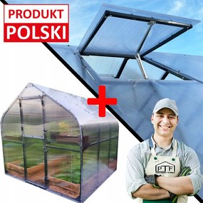 Polykarbonátový Skleník Tunel 5M2 250X205 Ptf Polsko Antracit Grafit Okno