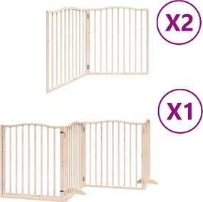 Zábrana pro psy s dvířky skládací 8 panelů 640 cm topol 3155614