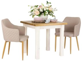 ARTEN Rustikální jídelní stůl POPRAD MES02A - borovice (bílý vosk) ROZMĚR: (š/h/v) 80 x 80 x 76 cm