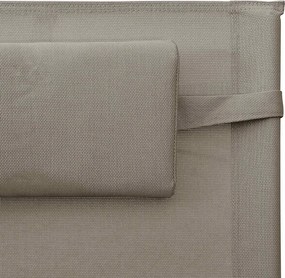 Zahradní lehátka 2 ks textilen taupe a šedé 310511