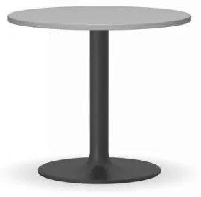 Konferenční stolek ZEUS II, průměr 600 mm, černá podnož, deska šedá