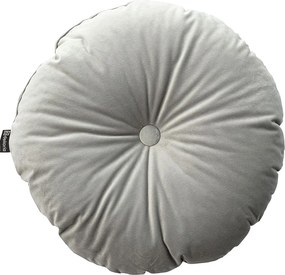 Sametový polštář s knoflíkem barva šedá látka lesklé, sametová
