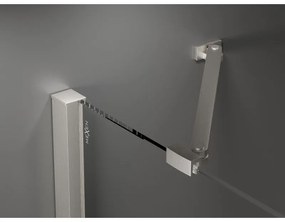 Mexen Velar Duo, sprchový kout s posuvnými dveřmi 100 x 100 cm, 8mm šedé sklo, broušená ocel, 871-100-100-42-97