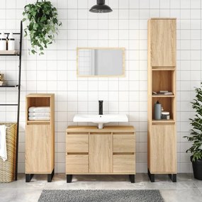 vidaXL Koupelnová skříňka 80 x 33 x 60 cm kompozitní dřevo [831664] Barva: bílá s vysokým leskem