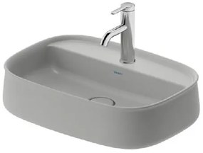 Duravit Zencha - Umyvadlo na desku 550x390 mm, bez přepadu, otvor pro baterii, DuraCeram, matná šedá 2374556771