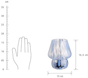 Butlers MISS MARBLE LED Lampa 16,5 cm - sv. modrá/bílá
