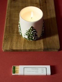 Sinsay - Vánoční vonná svíčka se vzorem stromečků Pine Tree - bílá
