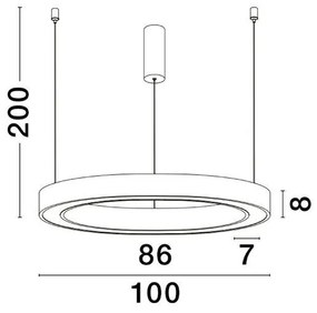 Nova Luce Závěsné LED svítidlo MORBIDO, ø 100cm, 80W, 2700K-4000K vč.dálkového ovládání stmívatelné Tuya Barva: Černá