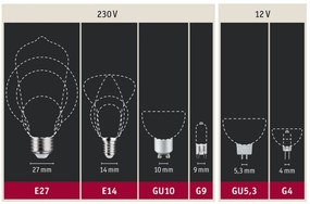Paulmann 28682 LED žárovka s černým pruhem, 6,5W LED 2700K E27 stmívatelná, výška 17,4 cm