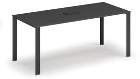 Stůl INFINITY 1800 x 900 x 750, grafit + stolní zásuvka TYP III, černá