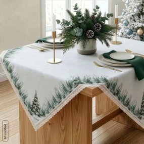 VÁNOČNÍ UBRUS XMAS9 85X85 CM VZOROVANÝ