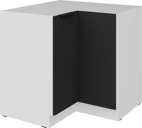 ARIA bc | dolní skříňka 90x90 DN 2F rohová s policí | 90x90 cm | bílá/černá