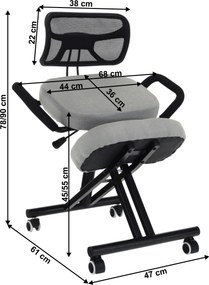 Ergonomická kľakačka, šedohnědá taupe / černá, RUFUS