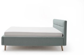 Modrá čalouněná postel Lotte 180x200 cm s úložným prostorem