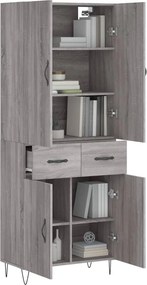 Skříň highboard šedá sonoma 69,5 x 34 x 180 cm kompozitní dřevo 3198183