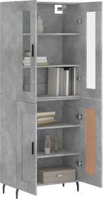 Skříň highboard betonově šedá 69,5x34x180 cm kompozitní dřevo 3198357