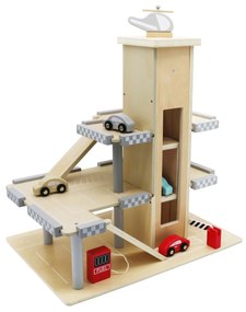 Velká dřevěná garáž ECOTOYS s auty