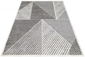Moderní kusový koberec GRACE 6356B Geometrický tmavě šedý krémový Rozměr: 80x150 cm