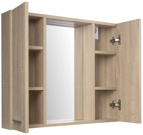 Aqualine Aqualine, ZOJA/KERAMIA FRESH STRIP galerka s LED osvětlením, 70x60x14cm, dub platin, 45029S