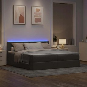 Osmanský rám postele s matracíes taupe 200x200cm textil 3312254