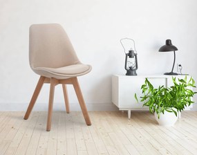 Konferenční židle Borneo V2 přírodní konstrukce látka – krémová