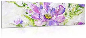 Obraz malované květiny v letním provedení - 120x40 cm