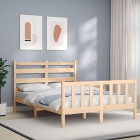 Rám postele s čelem 140 x 190 cm masivní dřevo,  3192016