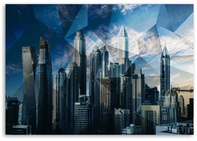 Gario Obraz na plátně Geometrické město - modrá Rozměry: 60 x 40 cm