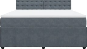 Box spring postel s matrací tmavě šedá 180x200 cm samet 3290119