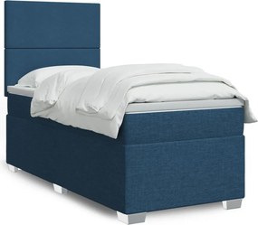 Box spring postel s matrací modrá 80x200 cm textil 3292614