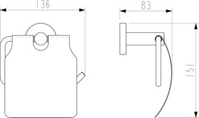 Sapho Sapho, X-ROUND COPPER držák toaletního papíru, s krytem, ​​měď mat, XR732PG